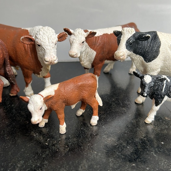 schleich | Toys | Schleich Cows And Longhorn Bull Figurine Farm Toy ...